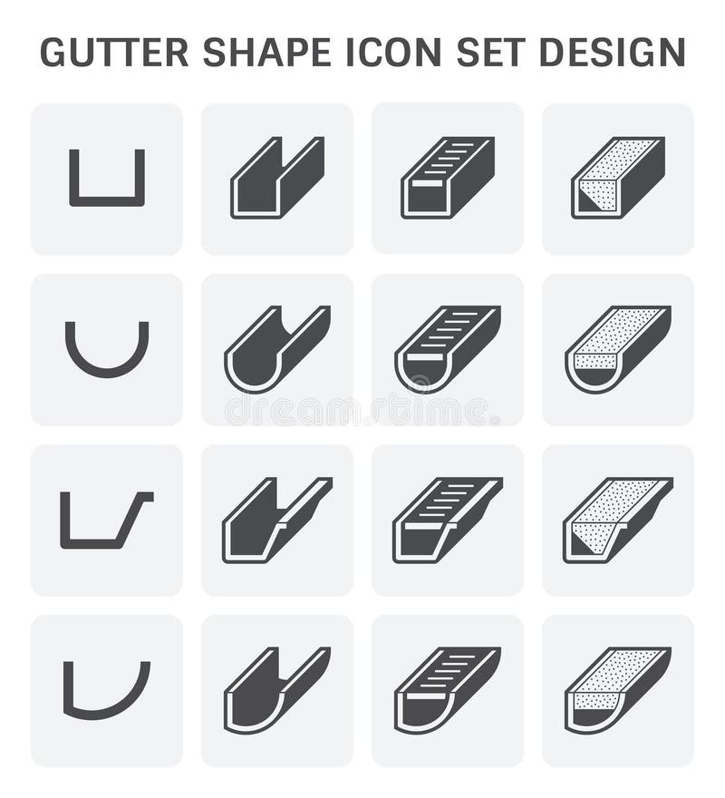 Gutter shape icon stock vector. Illustration of architecture - 183012898