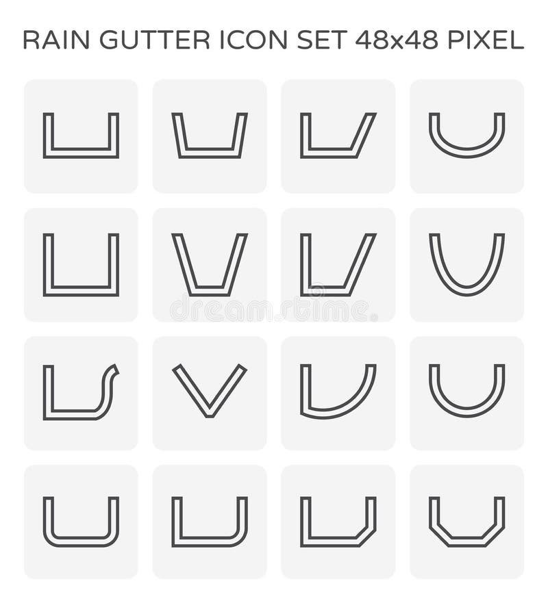 Gutter shape icon stock vector. Illustration of architecture - 183012898