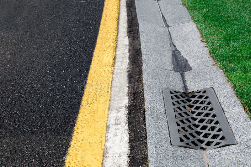Gutter of a Stormwater Drainage System on the Side of an Road. Stock ...