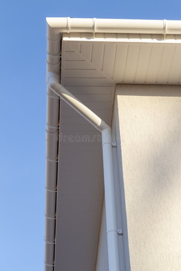 The Gutter System of the Building Stock Image - Image of construction ...