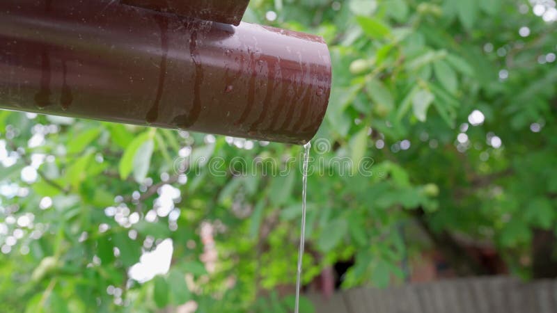 The Gutter of the Drainage System on the Roof of the House Stock Video ...