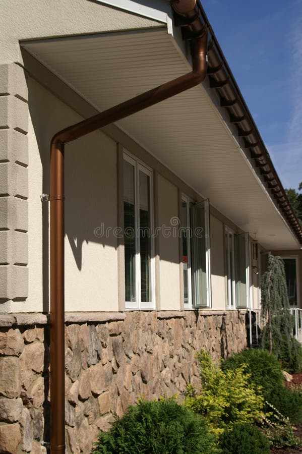 Gutters System stock photo. Image of stone, protection - 1055656