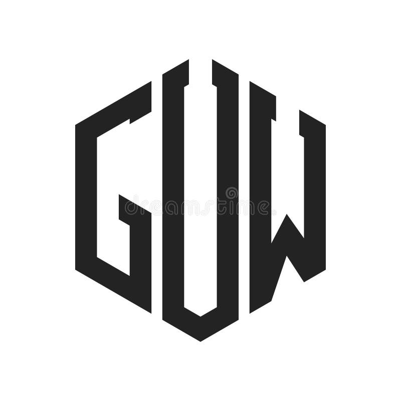 GUW Logo Design. Initial Letter GUW Monogram Logo Using Hexagon Shape ...