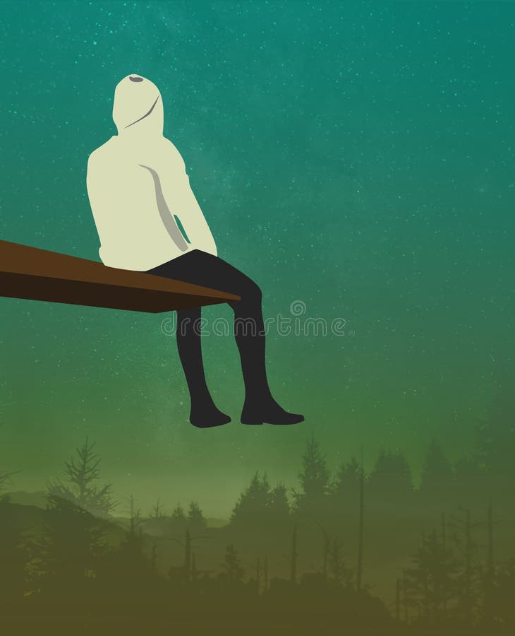 A Guy Alone Waiting for Love Stock Illustration - Illustration of brand ...