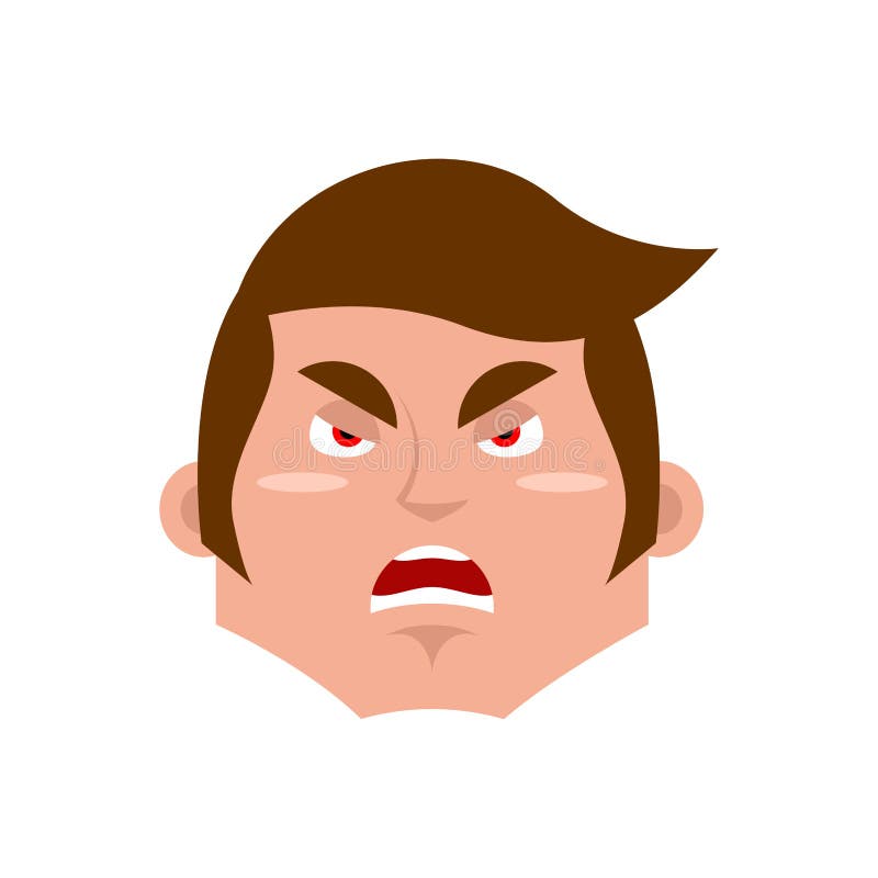 Guy Angry Emoji. Boy Aggressive Emotion Isolated Stock Vector ...