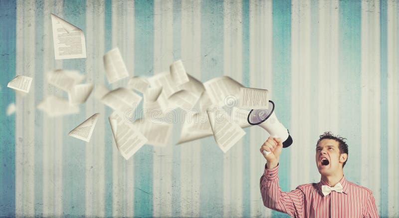 Guy announcing something stock photo. Image of emergency - 50503062