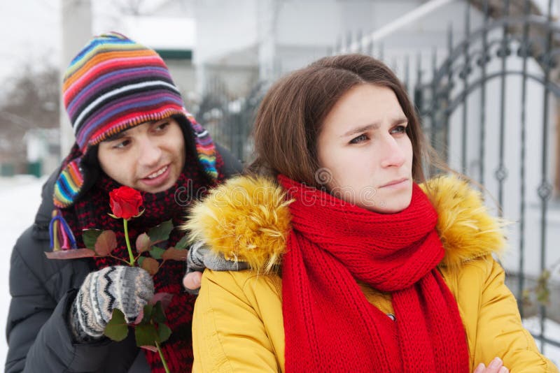 The guy asks forgiveness stock photo. Image of adult - 65149822