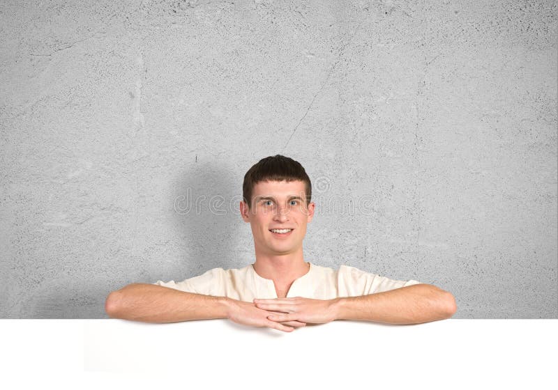 Guy with banner stock image. Image of advertise, billboard - 62308117