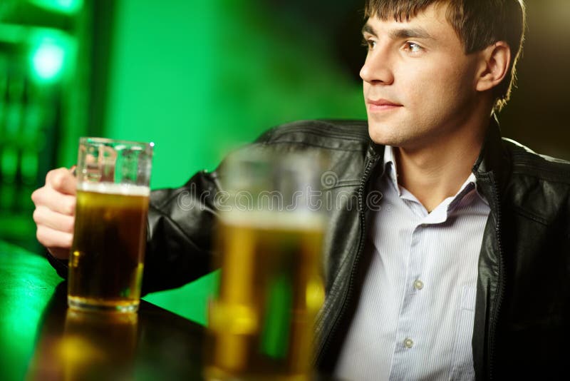 Guy at bar counter stock image. Image of casual, booze - 26268265