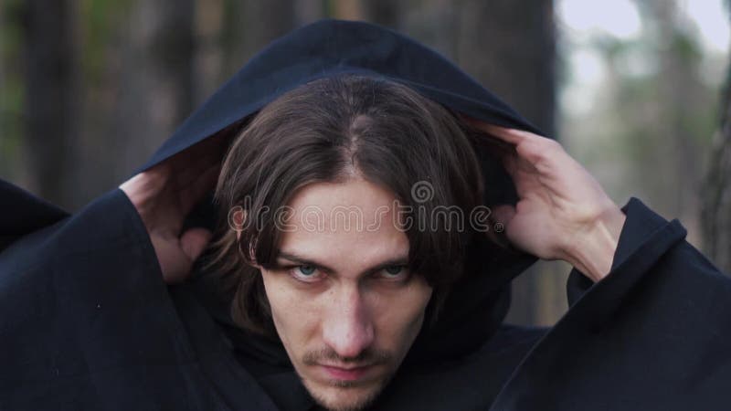 A monk in the hood stock video. Video of creepy, contemplation - 102454641