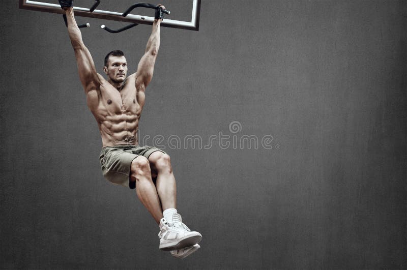 Guy Bodybuilder Do Chin-ups Stock Image - Image of inside, brawny ...