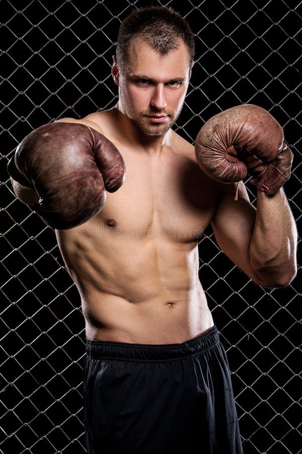 Guy with a boxing gloves stock image. Image of body, posing - 37693891