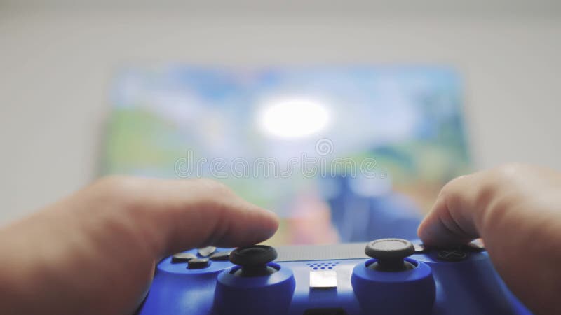 Boy is Playing on Controller Joystick Gamepad the Console Computer ...