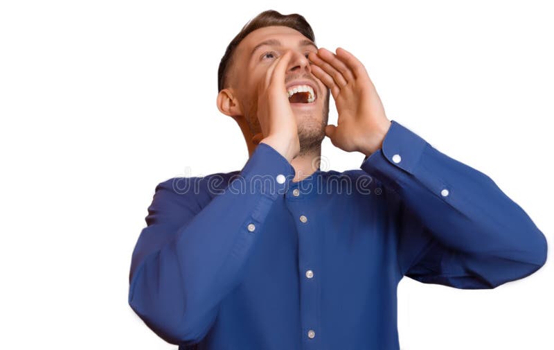The Guy is Calling Someone and Smiling Stock Image - Image of face ...