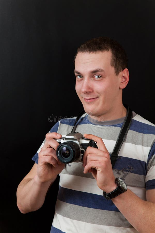 Camera on a shoulder stock photo. Image of color, lens - 21077680