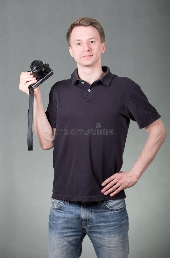 Guy with camera stock photo. Image of hobby, people, photographer ...