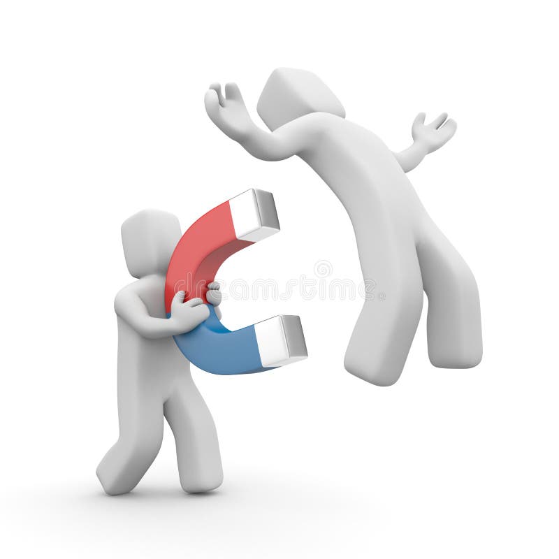 Guy Capturing with Magnet Other Guy Stock Illustration - Illustration ...
