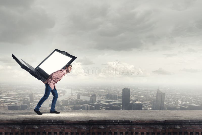 Guy carrying laptop stock image. Image of manager, business - 51708895