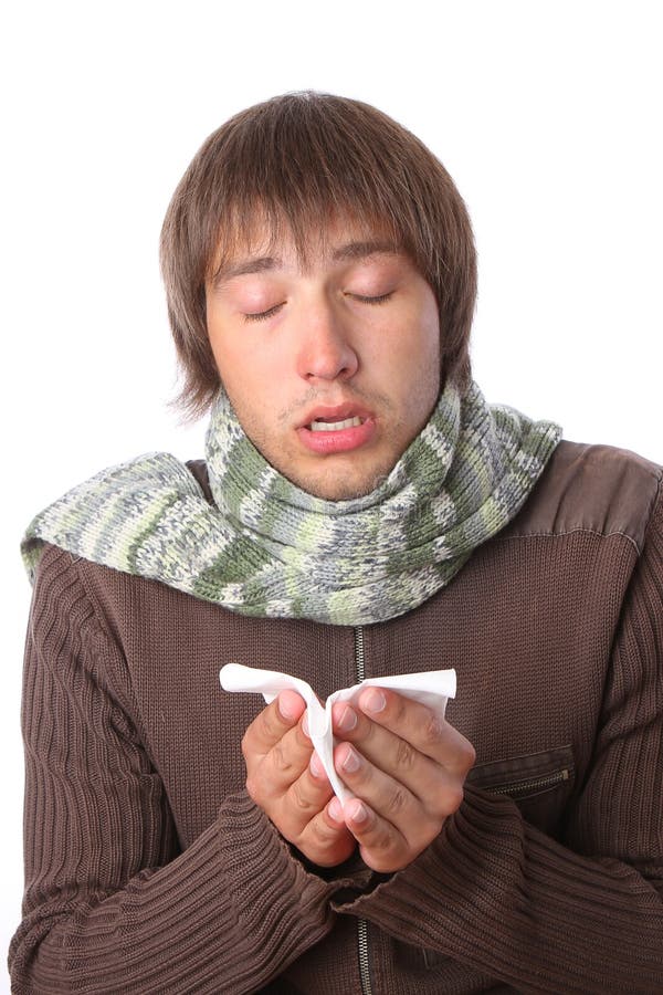 Guy caught a cold and sick stock image. Image of influenza - 24238185