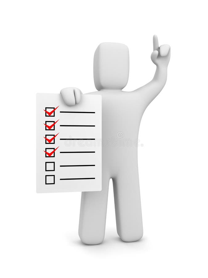 Guy with checklist stock illustration. Illustration of plan - 33128572