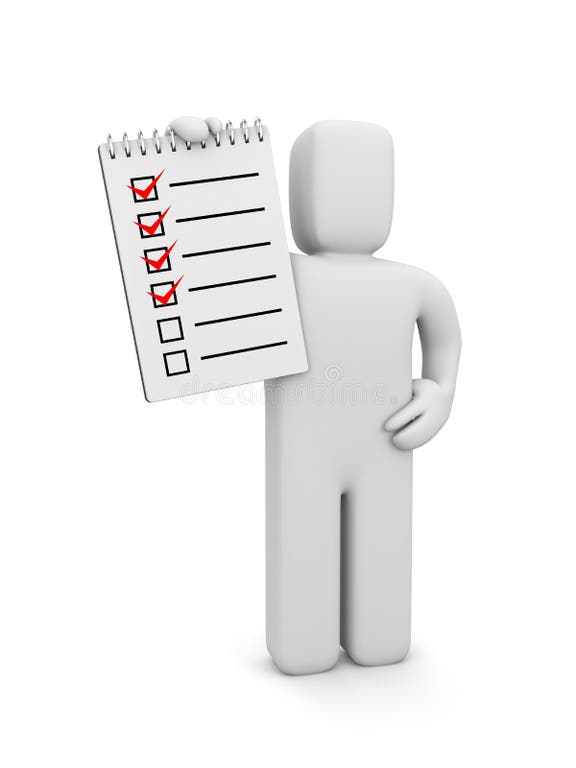 Guy with checklist stock illustration. Illustration of document - 33278126