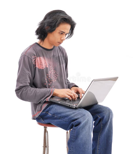 Guy on Computer stock photo. Image of computer, chat - 21641732