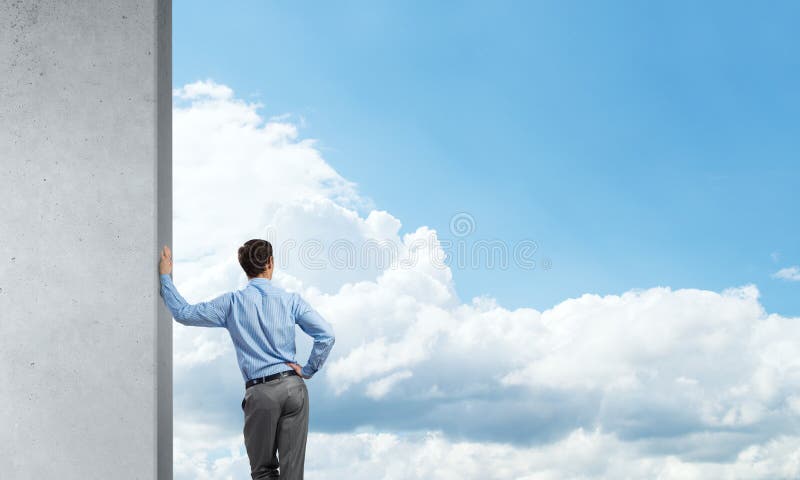 Guy and Concrete Empty Banner Stock Image - Image of construction, back ...