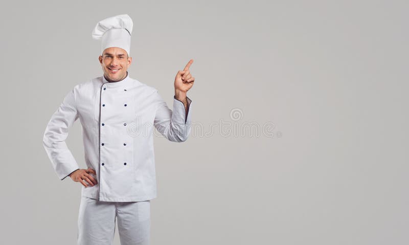 Chef Cook in White Uniform Standing Back View . Stock Image - Image of ...