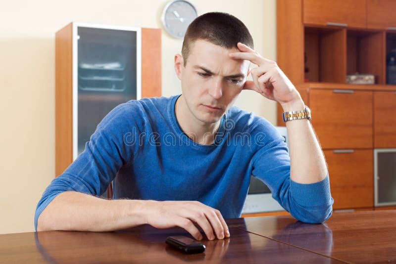 Guy Disappointment after Phone Call Stock Photo - Image of depressed ...
