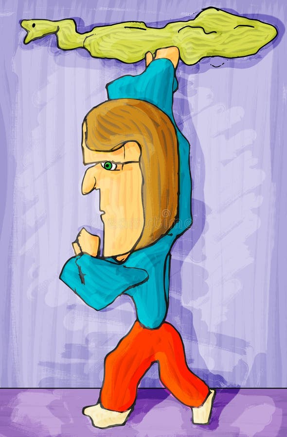 A Guy Holding a Snake Rod and Preparing To Attack Somewhere Stock ...