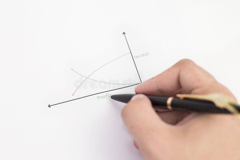 Guy Drawing and Plaining Success Chart Stock Photo - Image of white ...