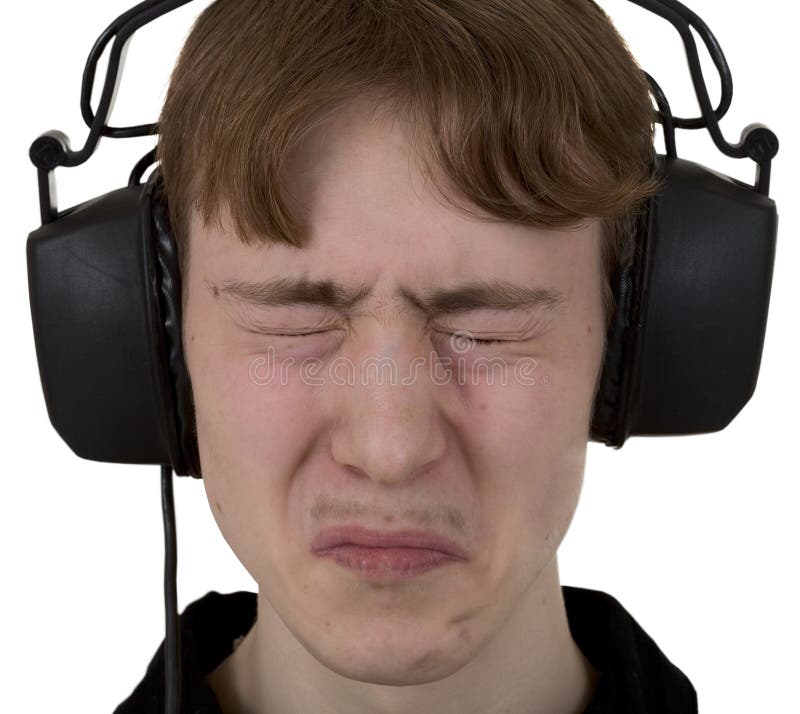 Guy with Ear-phones on a Head Stock Image - Image of people, music: 8027265