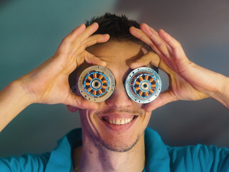 The Guy with the Eyes of a Robot. Human Robot Stock Photo - Image of ...