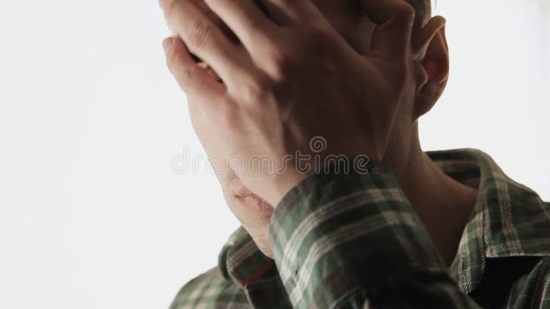 Guy Facepalm on White Background. Young Man Putting Hand on Forehead ...