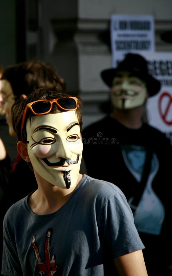 Anonymous Movement Rally - Guy Fawkes Editorial Stock Image - Image of ...