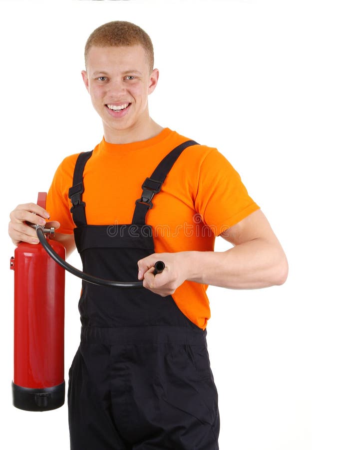 Extinguisher Fire Guy Holding Stock Photos - Free & Royalty-Free Stock ...
