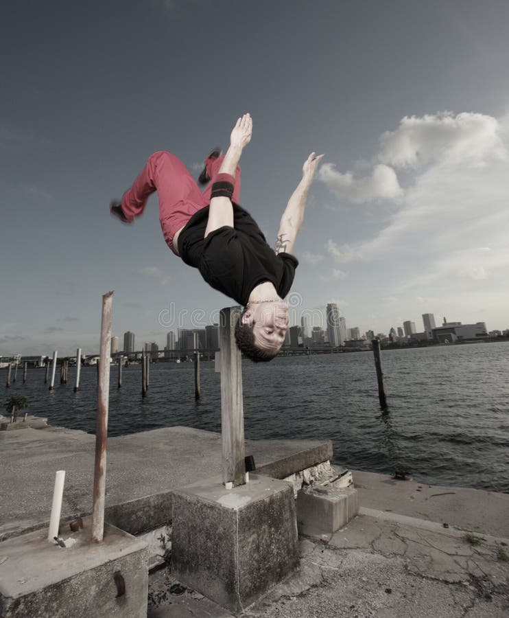 Guy flipping stock image. Image of outdoors, acrobatic - 10643563