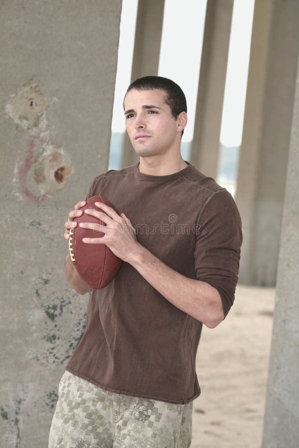 Guy with football stock image. Image of active, serious - 8470749