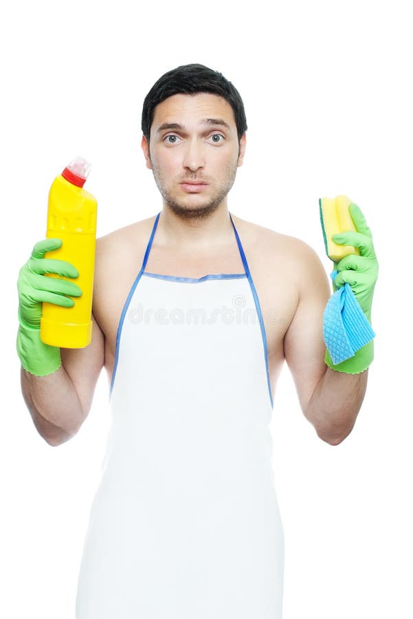 Guy forced to clean stock photo. Image of housecleaning - 19898724