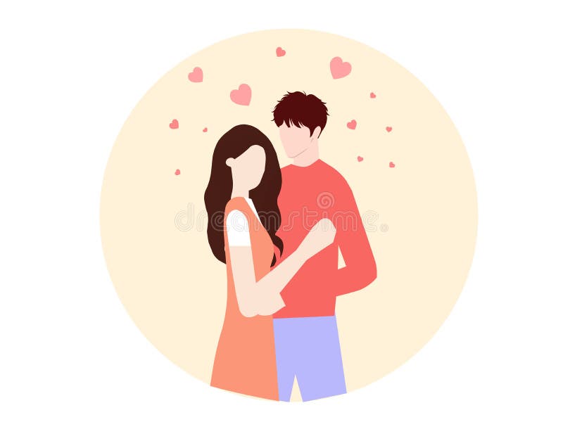 Guy and Girl Cuddle, the Vector Chart Stock Illustration - Illustration ...