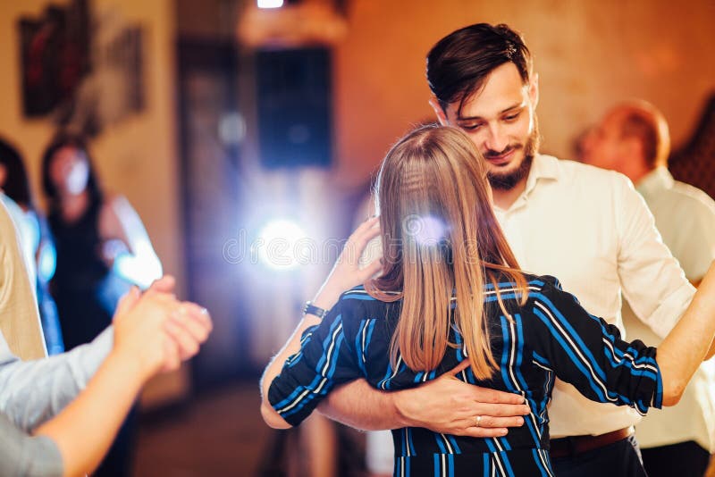 Guy and the Girl are Dancing at the Wedding Stock Photo - Image of ...