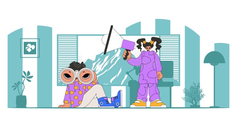 The Guy and the Girl are Experts in Human Resources. Stock Illustration ...