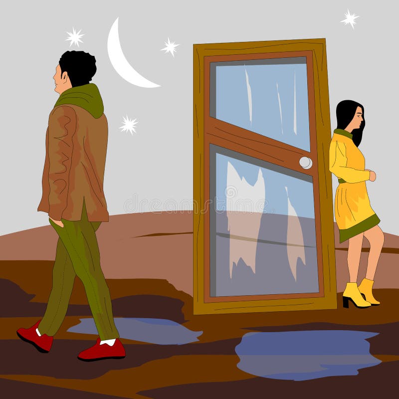 Guy and Girl Split Up Forever Stock Vector - Illustration of room ...