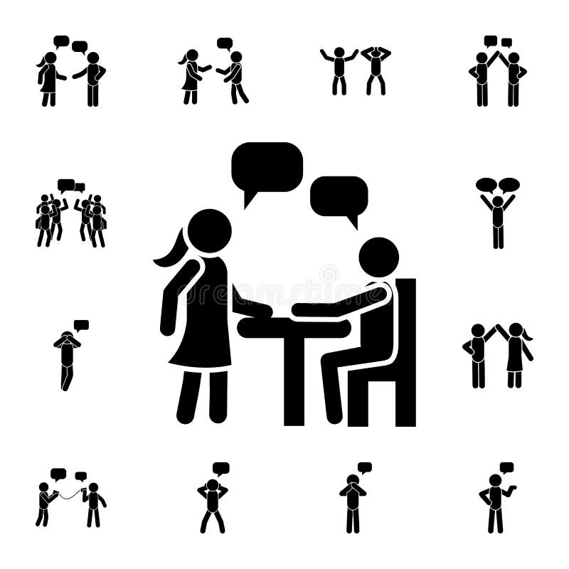 Talking Friends At The Table Icon. Simple Glyph Vector Of Friendship ...