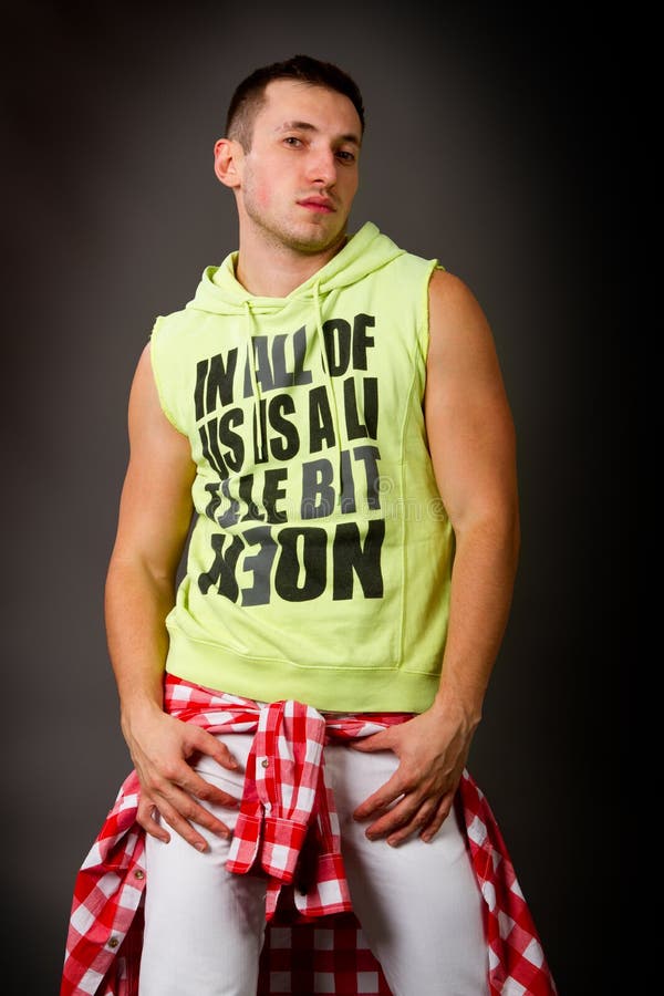 Guy in a green jacket stock photo. Image of happiness - 40801452