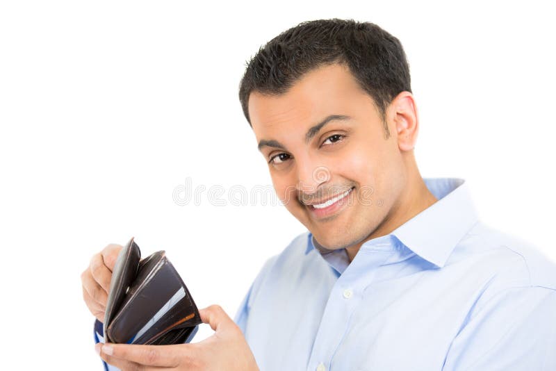 Guy Happy and Looking through Wallet Stock Photo - Image of formal ...