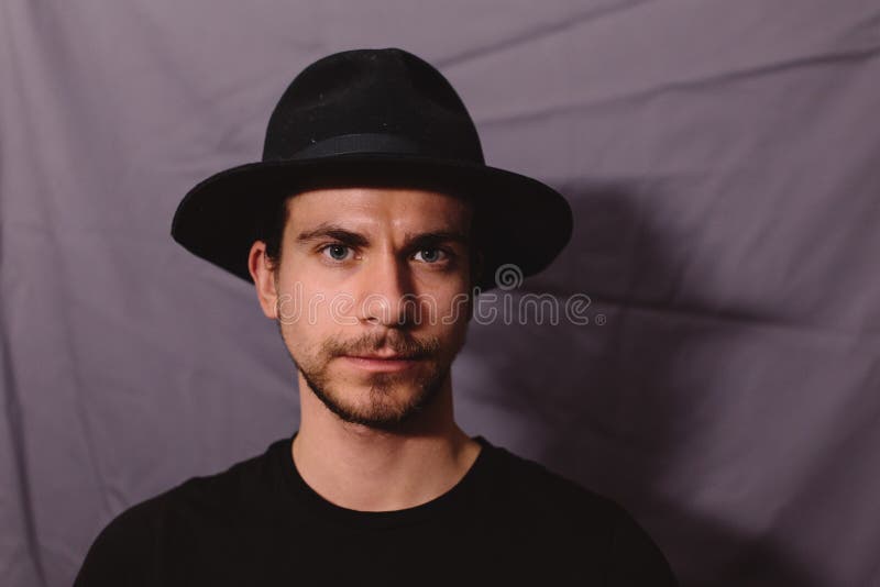 Guy in the hat stock photo. Image of model, closeup, head - 84761552