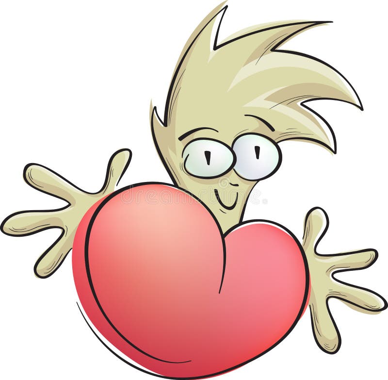 Guy with heart stock vector. Illustration of beautiful - 63990883