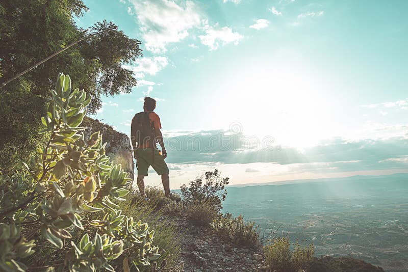 Guy Trekking in the Mountains Stock Image - Image of alaska, lifestyle ...