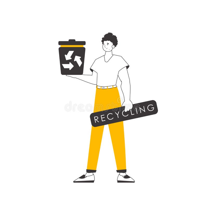 The Guy is Holding a Trash Can. the Concept of Recycling Plastic and ...